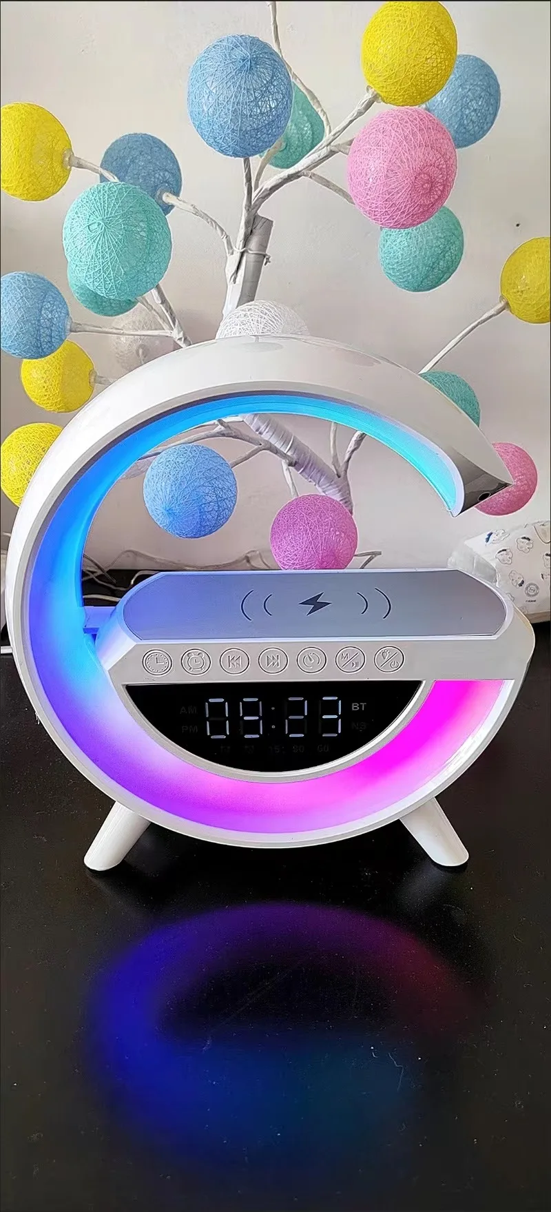 Intelligent Night Light Bluetooth Speaker Big G Wireless Charging New ...