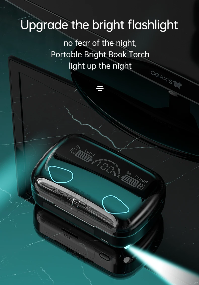 M30 Headphones Tws Wireless Earphones V5.3 9d Stereo With Flashlight ...