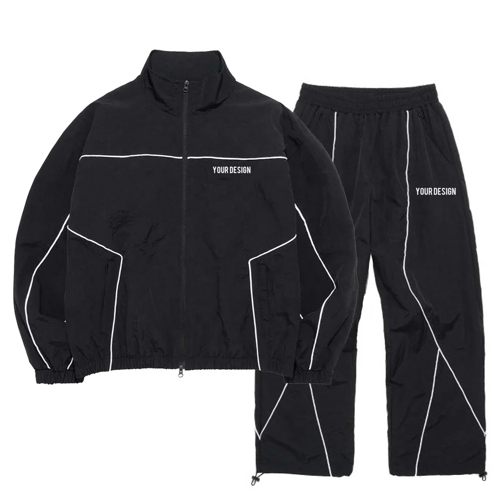 Custom Plain Streetwear Nylon Tracksuit Mens High Quality