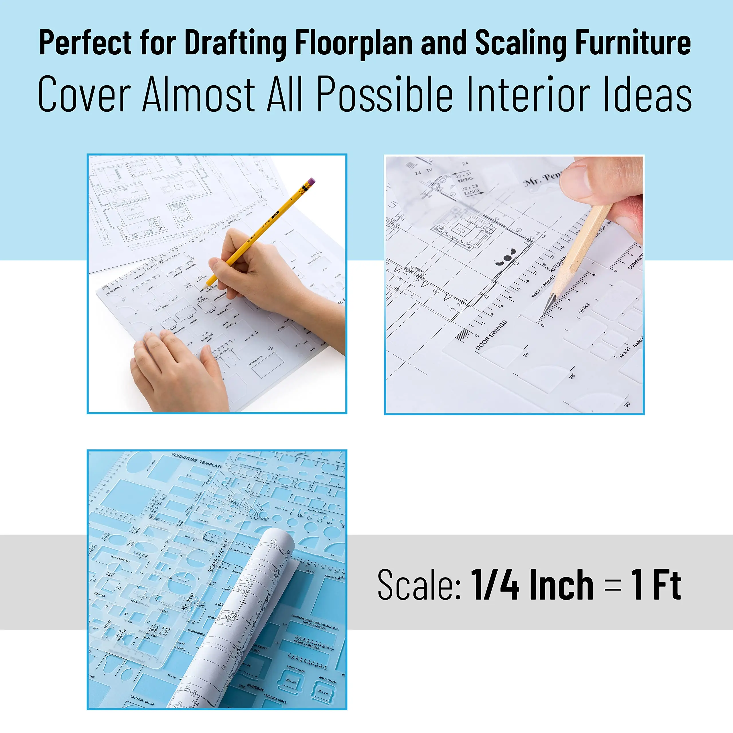 Plastic Drawing Template Ruler House Plan Interior Design And Furniture ...