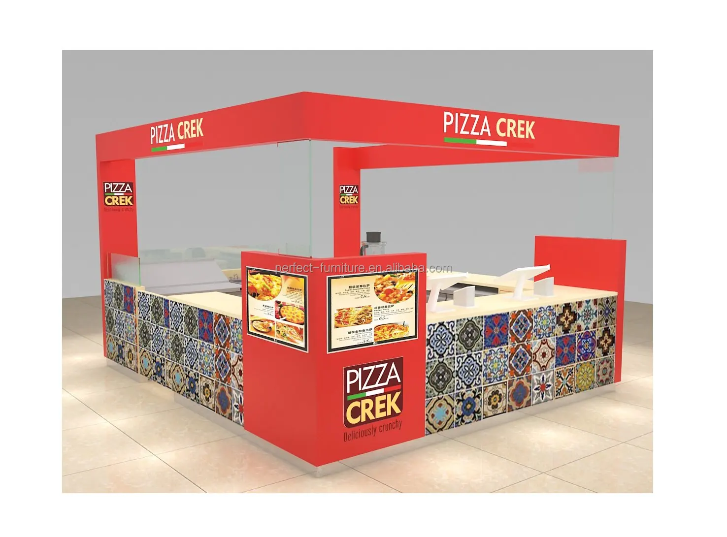 Modern Pizza Shop Counter Design & Kiosk for Sale - Customized ...