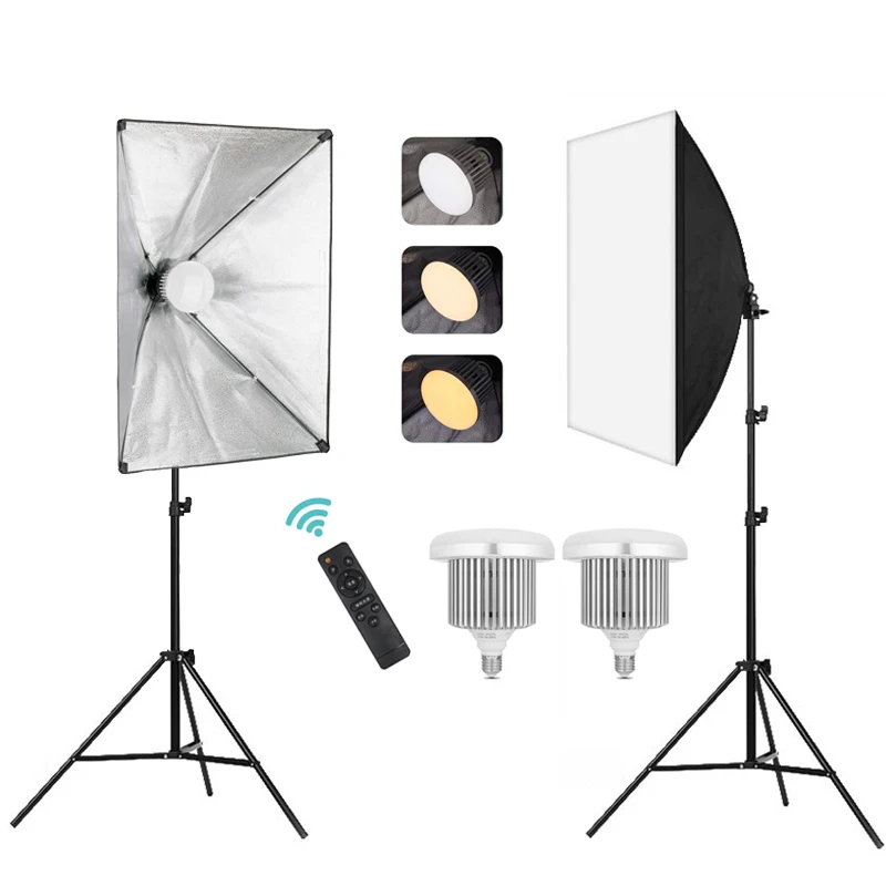 LED Softbox 50x70 - Dimmable Light Bulb for Photography