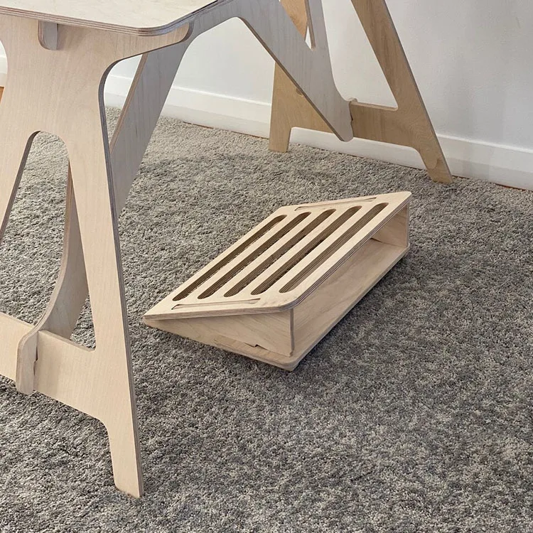 Wooden Under Desk Foot Rest Slanted Home Office Foot Stool Leg Laid ...