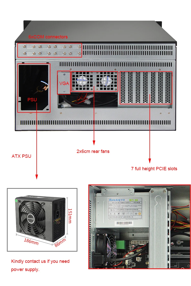 AI Server GPU 6u Server Case - Industrial Rack Mount Chassis