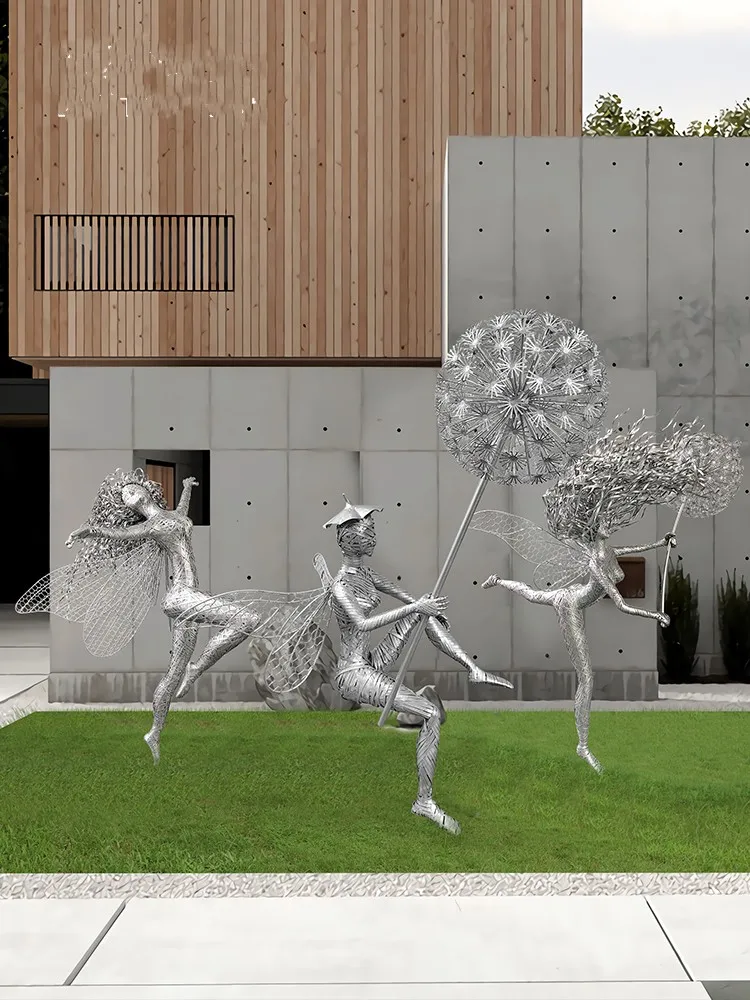 Custom Stainless Steel fairy Figure Sculpture for Hotel Garden Outdoor ...