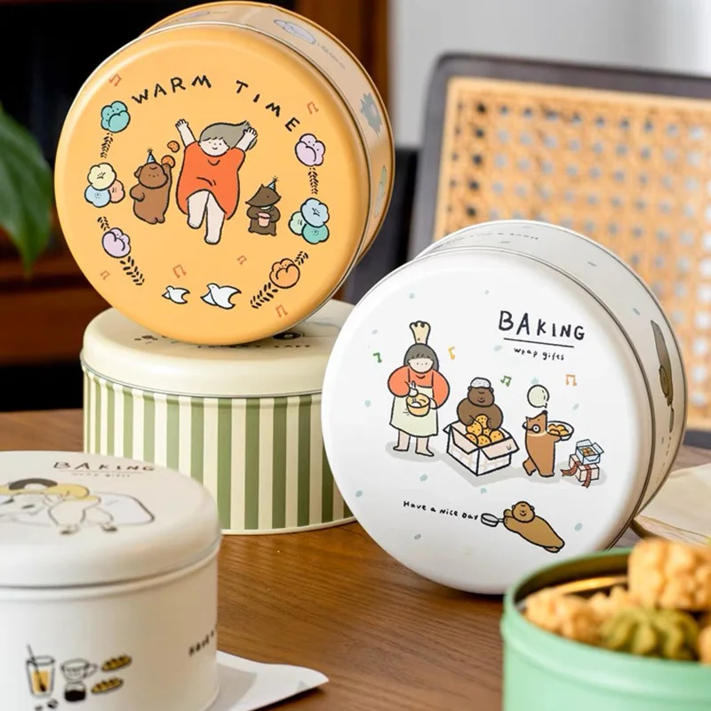 Wholesale Food Grade Empty Round Shape Custom Christmas Cookie Tins ...