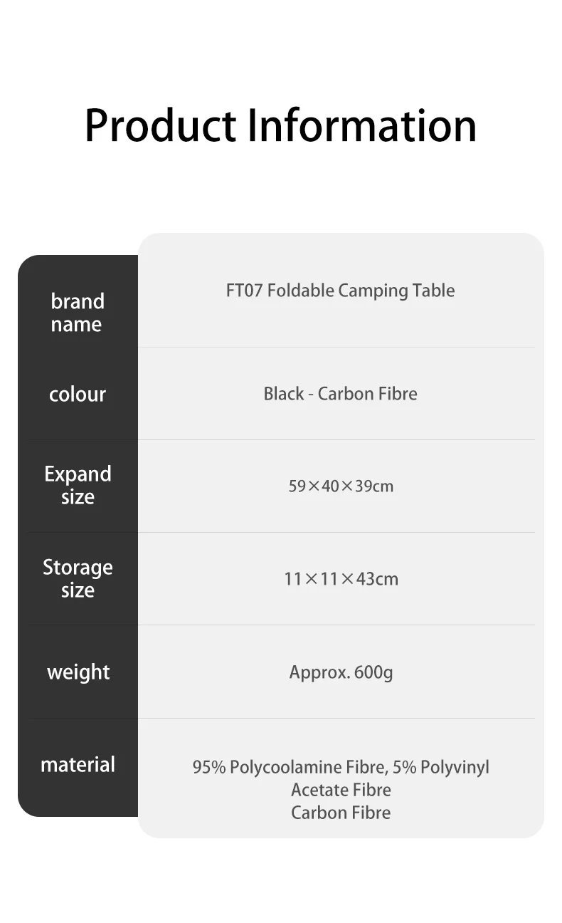 Naturehike Ft07 Foldable Camping Table Outdoor Hiking Picnic Urltra ...