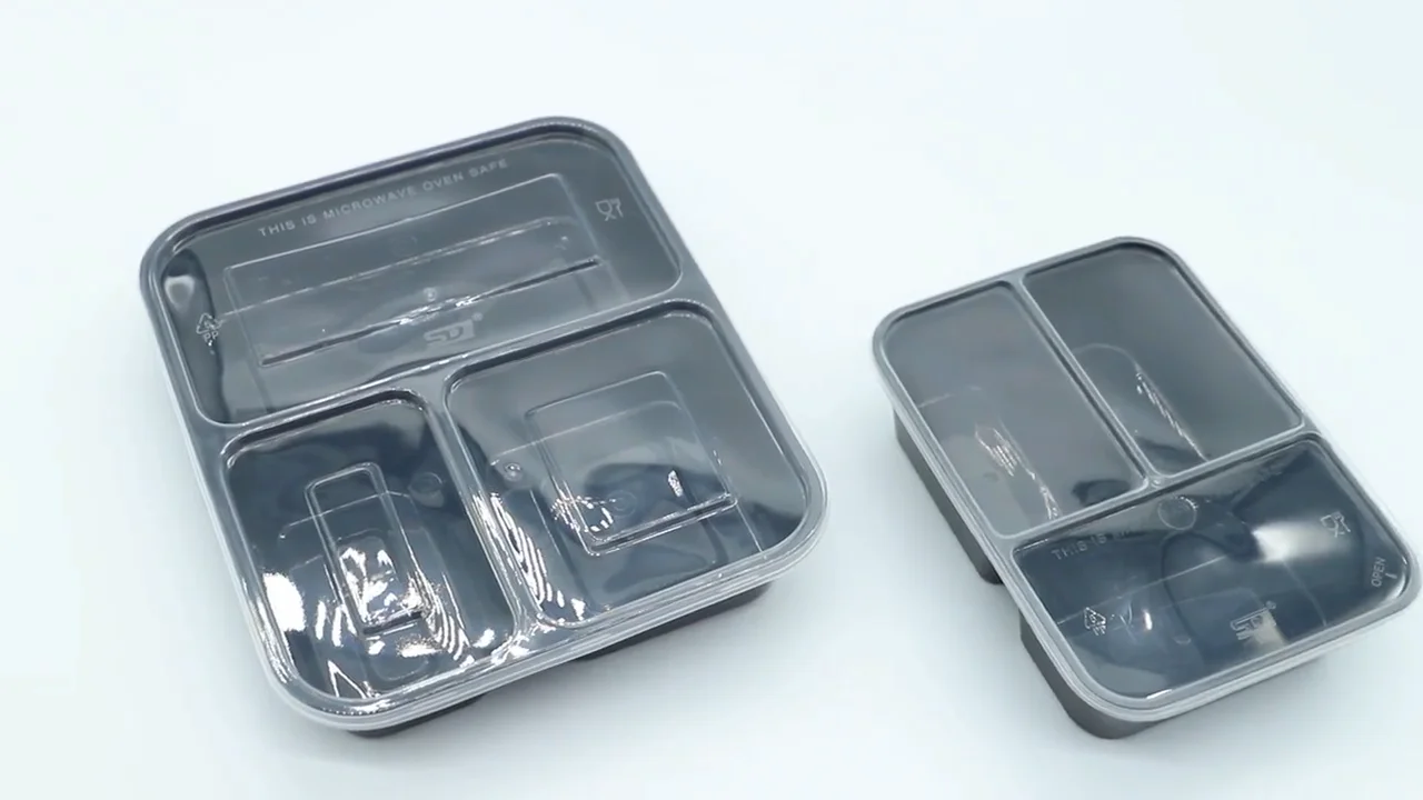 Pp Take Away Divider Lunch Food Container Disposable Plastic Packaging ...