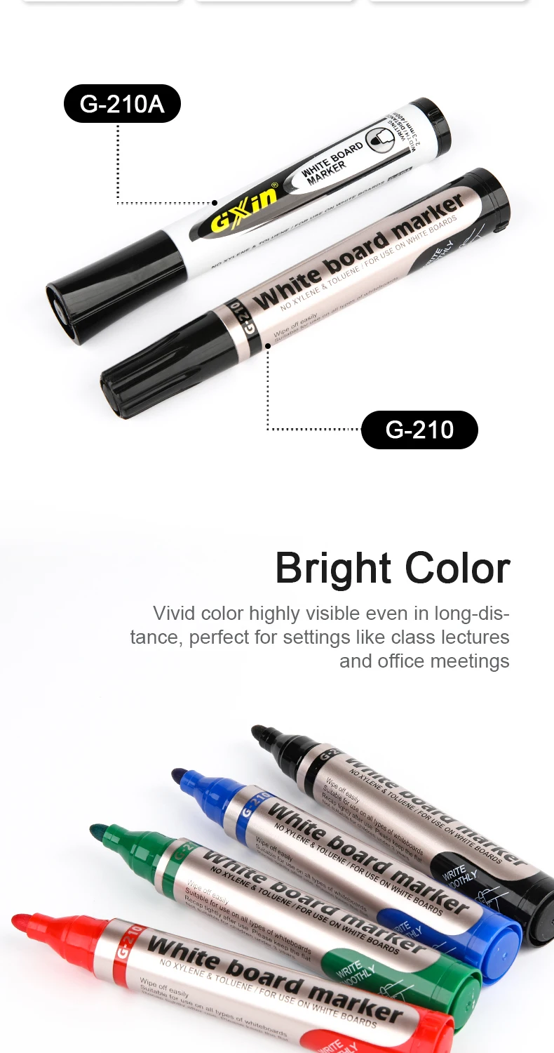 Gxin G-210 Non Toxic White Board Marker Pen Custom Repeated Filling Dry ...