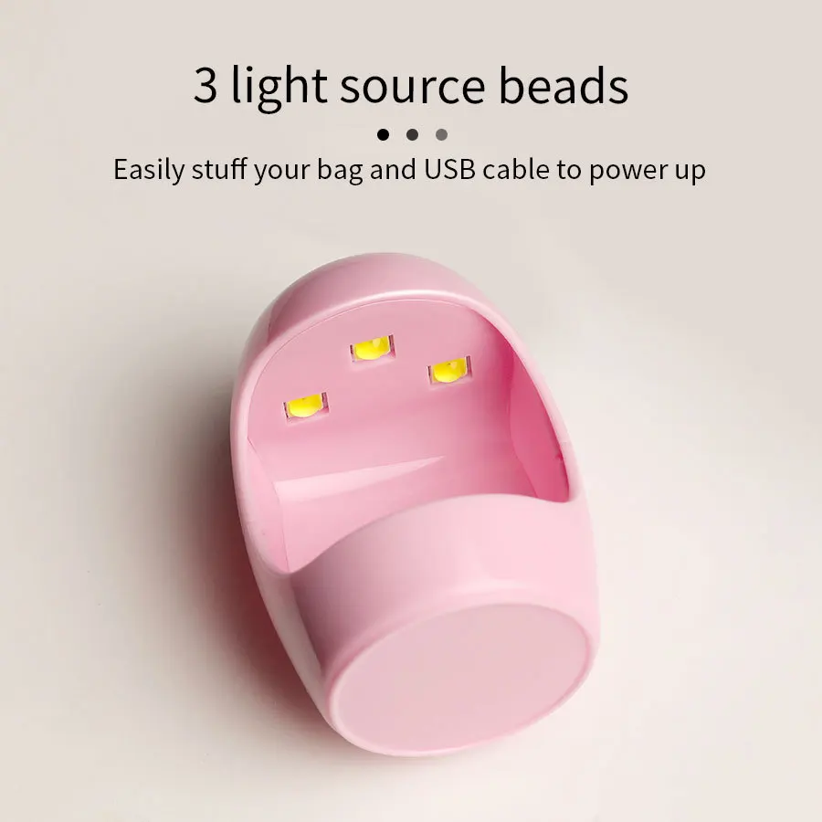 Mini Gel Nails Polish Quick-Drying Portable USB Nail Dryers UV LED Nail ...