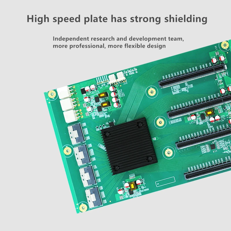 PEX88096 Intel 4-GPU PCIe 4.0 Expansion Board 4 Slots DDR4 SATA New Workstation Server ...