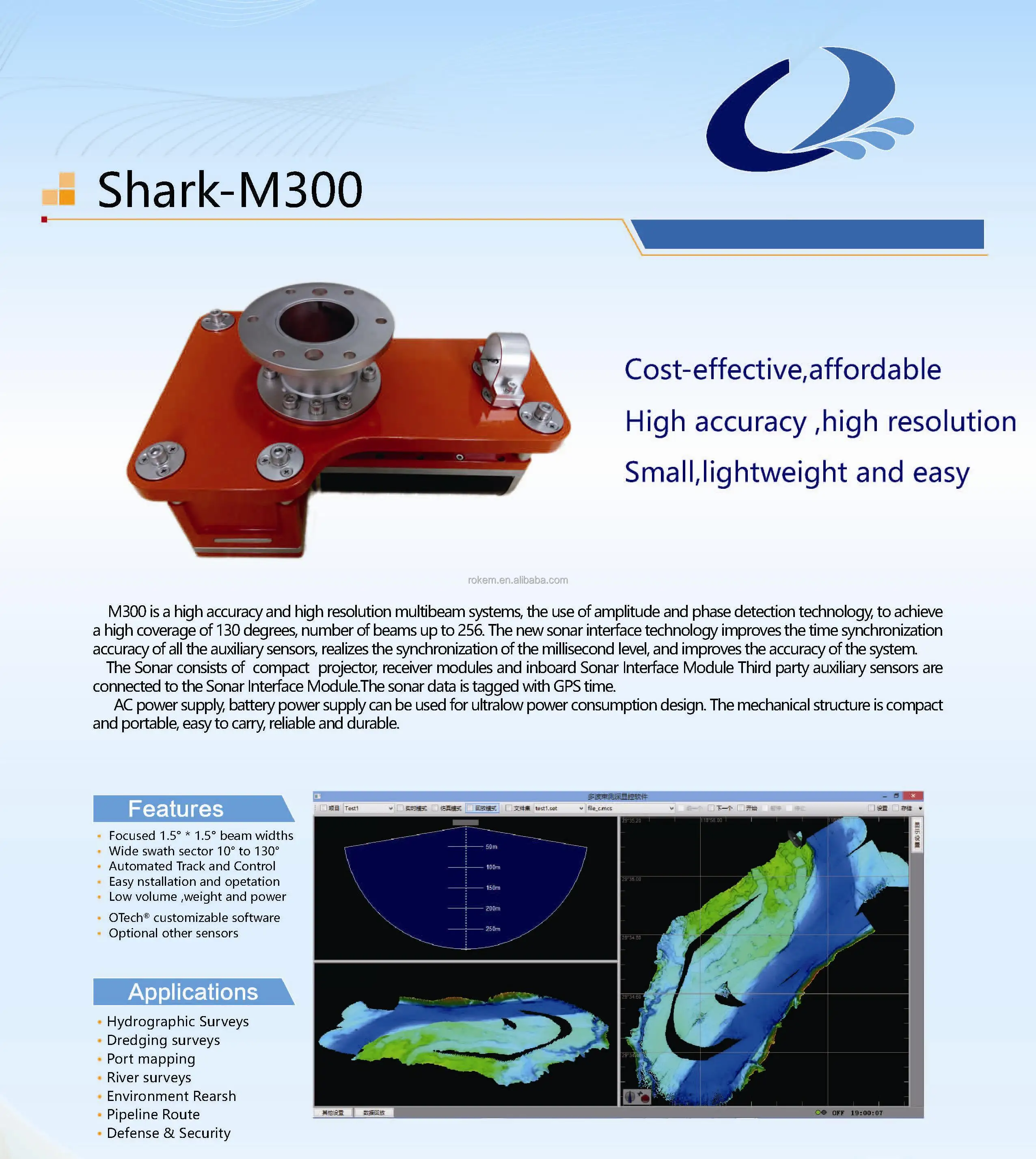 Multi Beam Echo Sounder MCS300/M300 - ROKEM Sonar Solutions