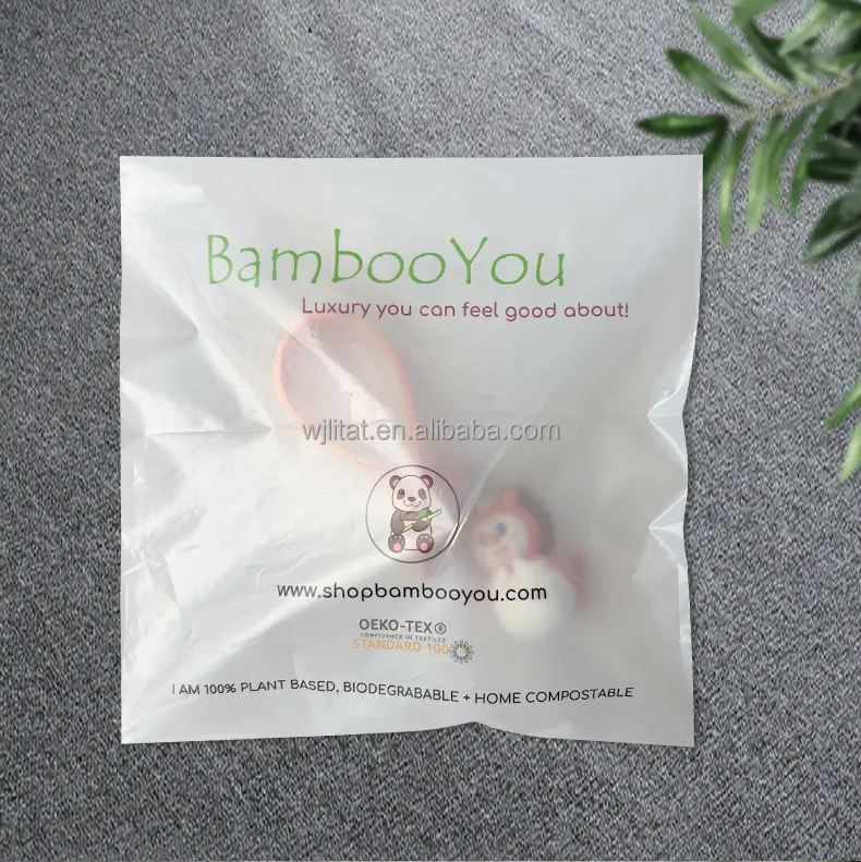 100% Compostable Corn Starch Clothing Bag Cloth Packaging Garment Bags ...