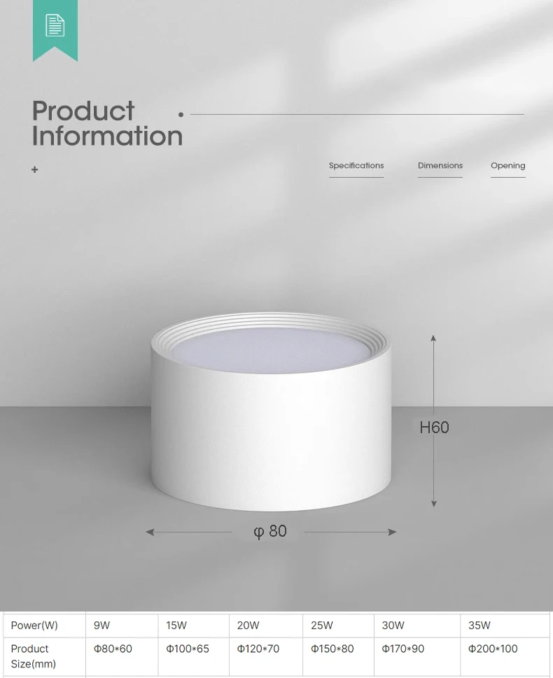 Surface Mounted Modern Aluminum LED Downlight 20-35W Household Corridor ...