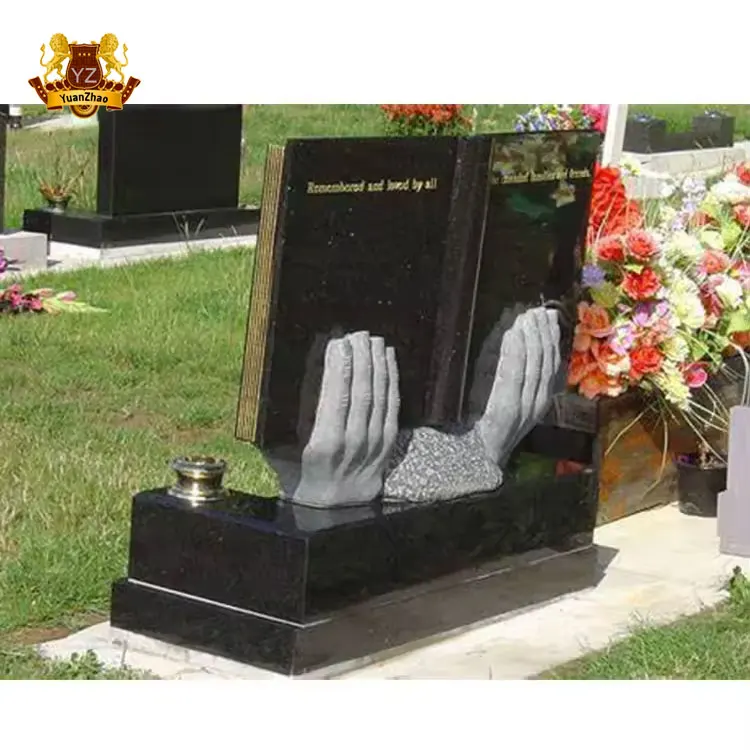 European Style Granite Open Book Memorial Headstone Stone Tombstone ...
