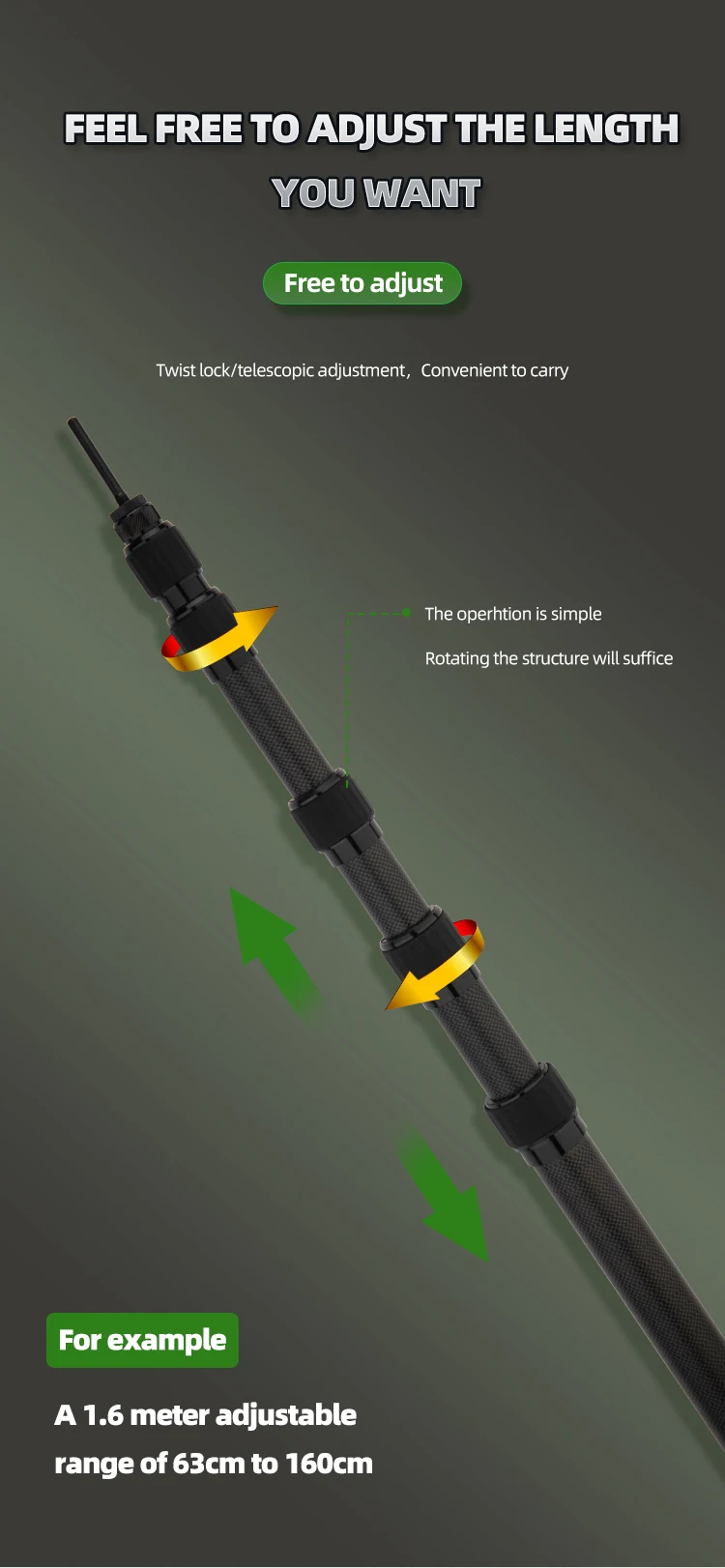 Long Reach Carbon Fiber Telescopic Poles - Buy Telescopic Pole Carbon 2 ...