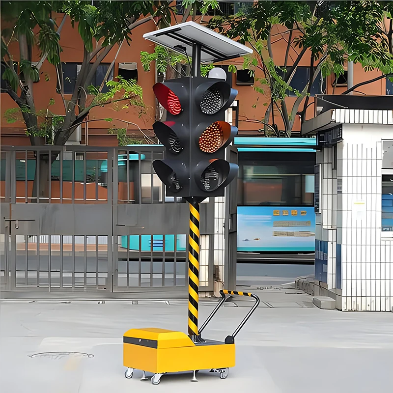 Wireless Traffic Light Control System Solar Mobile Portable Traffic Light Led Solar Traffic ...