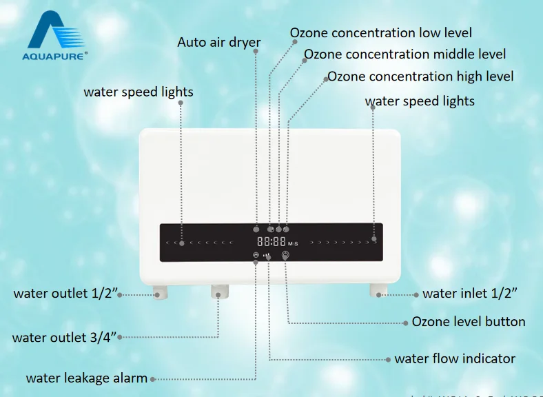 Auto Working Water Flow Sensor Controlled Household Ozone Water Disinfector