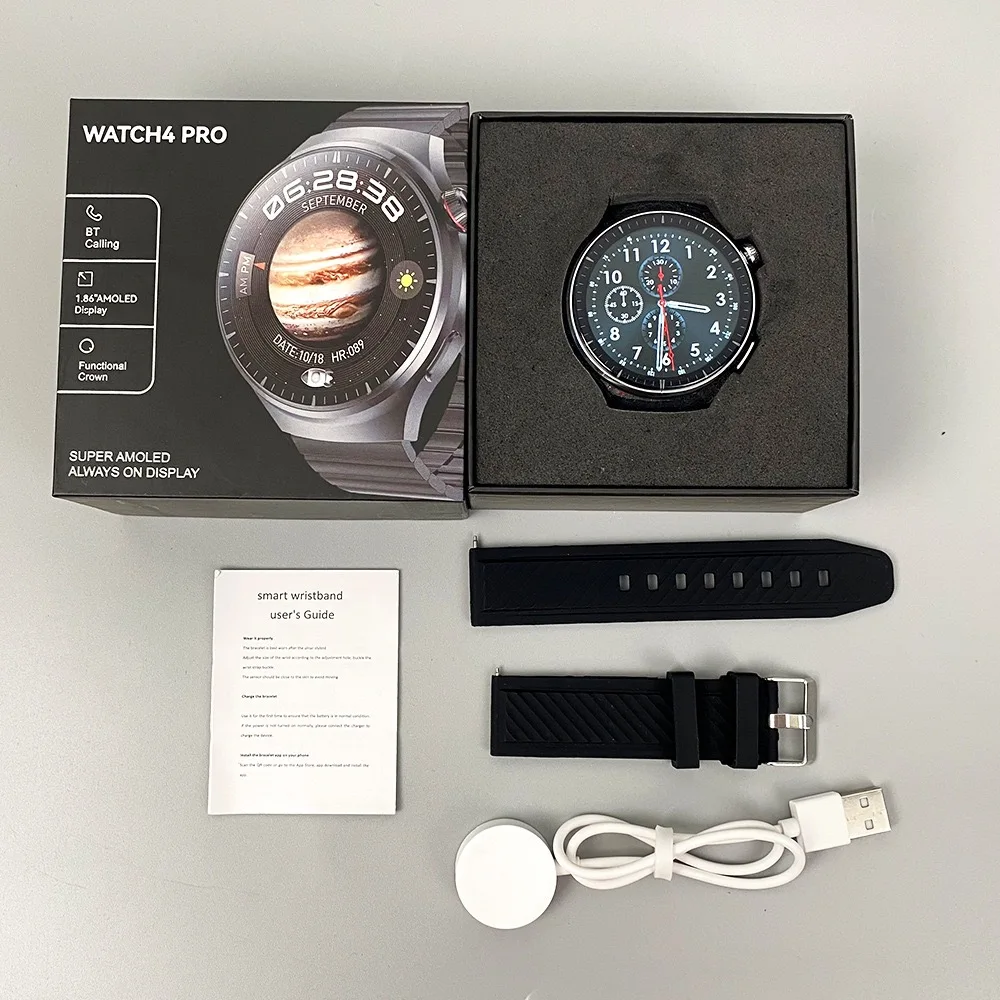 New Watch4 Pro Round Smart Watch Heart Rate Monitoring Bt Call Gt4 ...