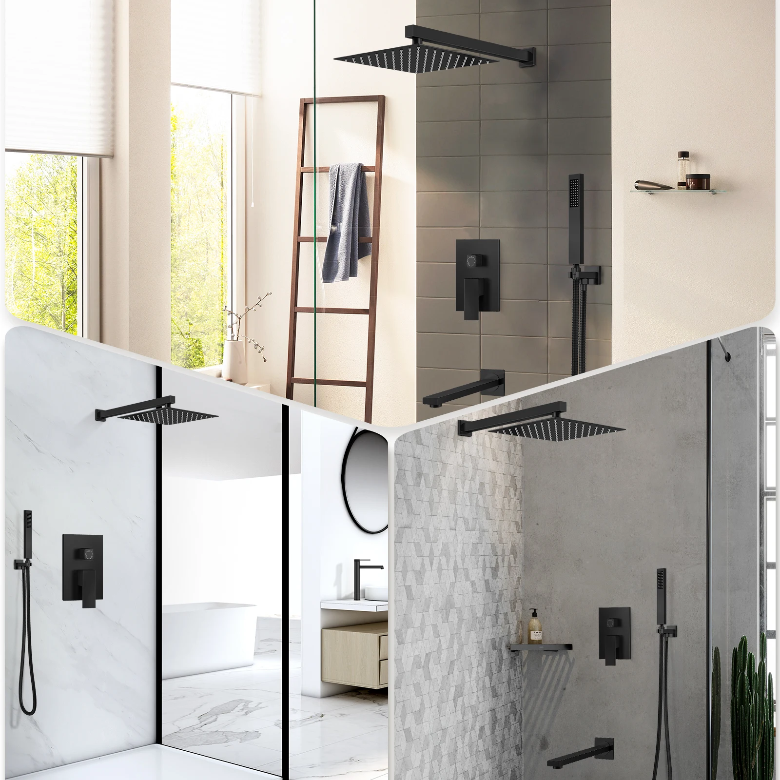 Shower Concealed Mixer Shower System Faucet Sets Bathroom Ceiling ...