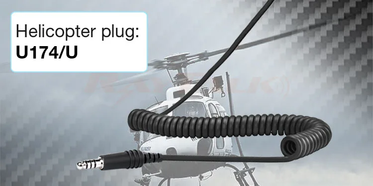 Helicopter U174/u Plug Aviation Headset Lightweight Active Anr Headset ...