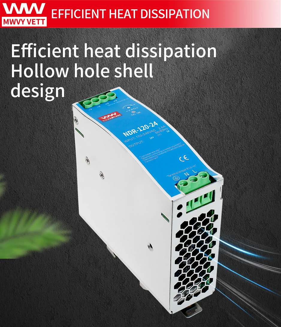 Guide Rail Switching Power Supply NDR-120W-24V 5A Card Rail DC Power ...