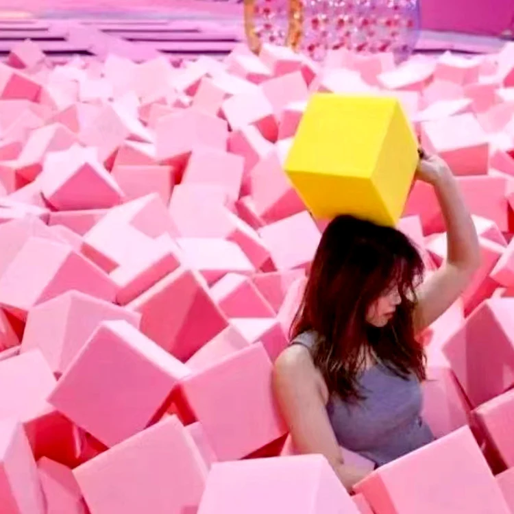 Factory Wholesale Pu Foam Pit Blocks Anti Stress Polyurethane Foam Cubes Trampoline Sponge Foam ...