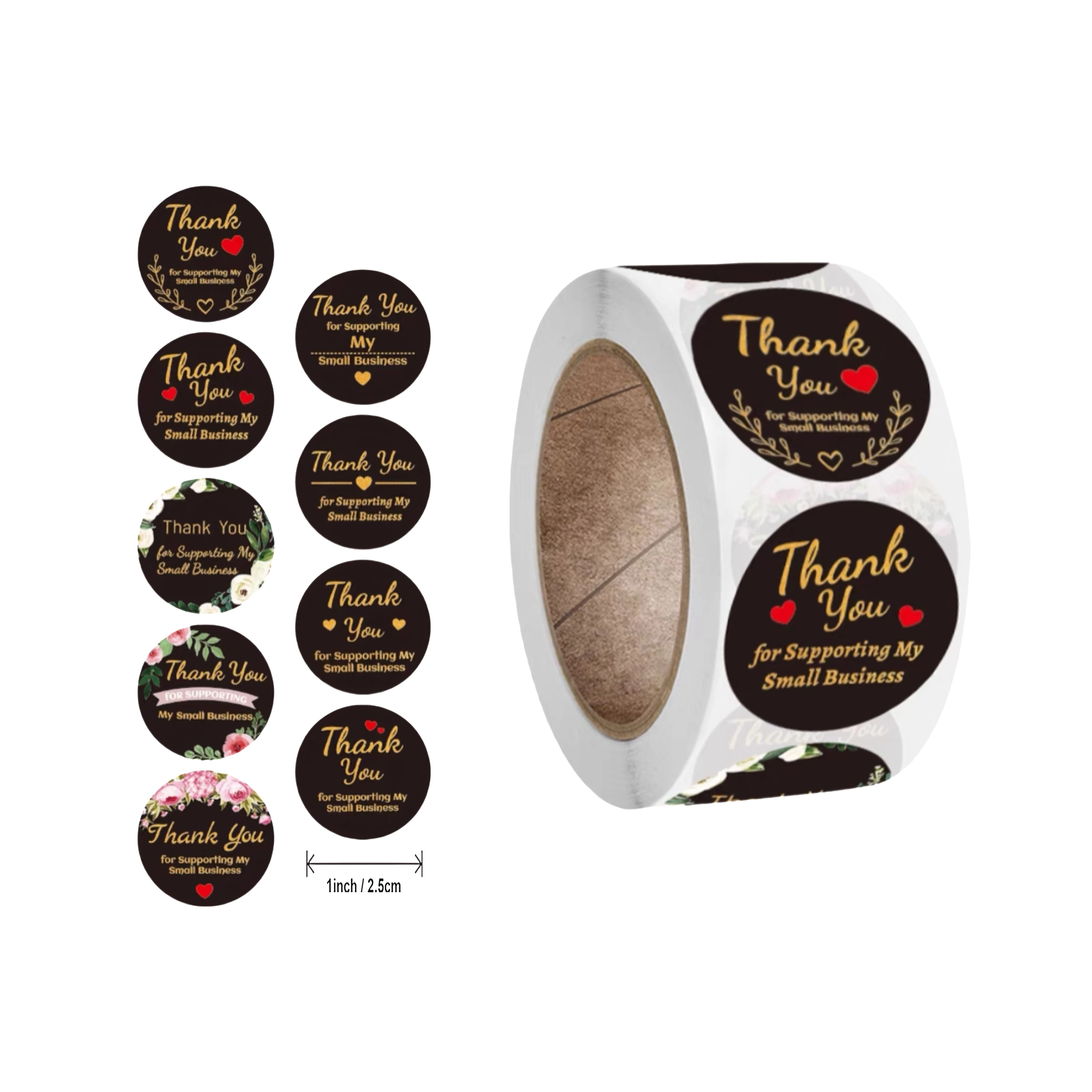 Custom Business Logo Label Sticker Print 2.5cm/1inch Adhesive Round ...