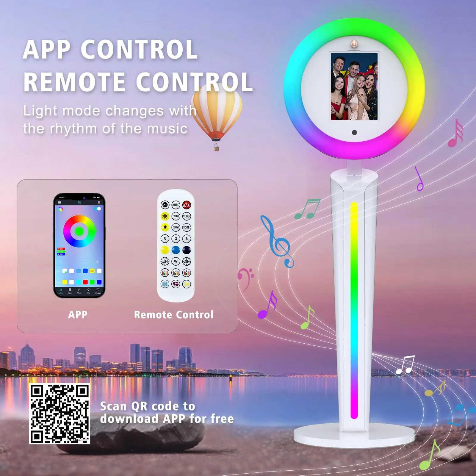 2024 New Selfie Kiosk Ring Light Ipad Booth Led Ipad Photo Booth Stand ...