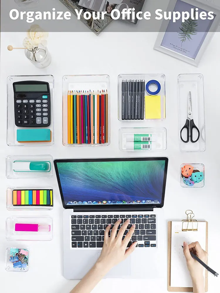 Multi-purpose Office Desk Drawer Organizer Trays Set
