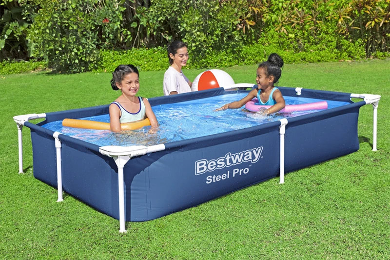 Bestway Steel Pro 56401 Piscina Blue Rectangular Above Ground Pool ...