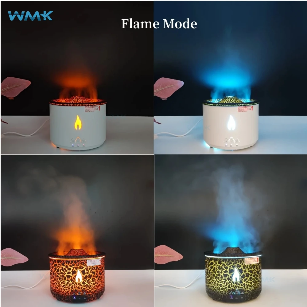 Volcano 3d Flame Ultrasonic Aroma Diffuser 360ml Volcano Jellyfish Spray Fire Flame Air ...