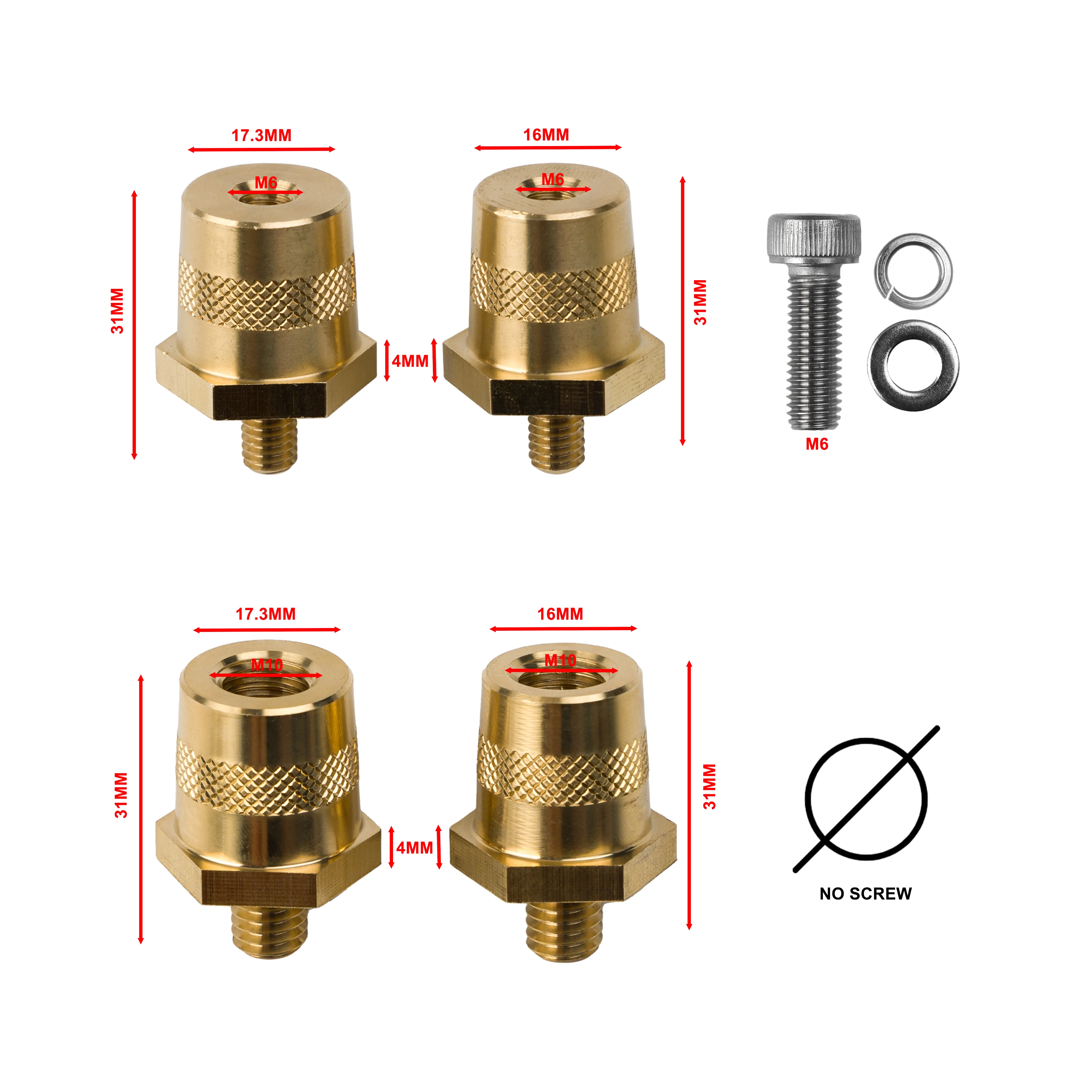 Heavy Duty M6 M8 M10 Auto Car Front H59 Brass Battery Terminals