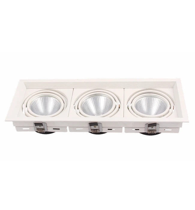 Double Head 12w Ceiling Recessed Mounted Rectangle Cob Led Grille ...
