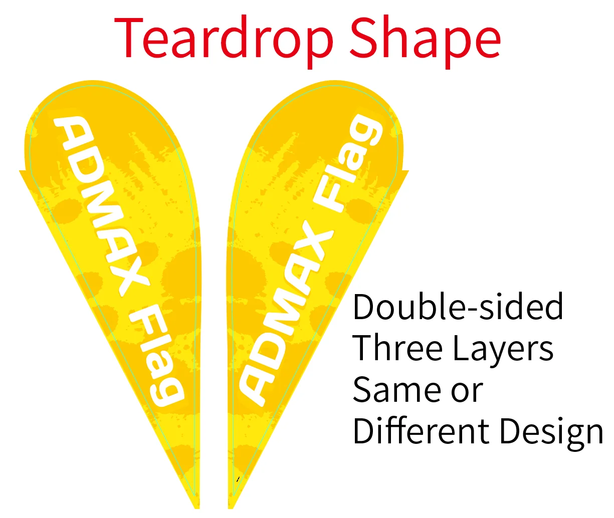Teardrop Flying Fabric Banner Stand - Custom Printed Flags