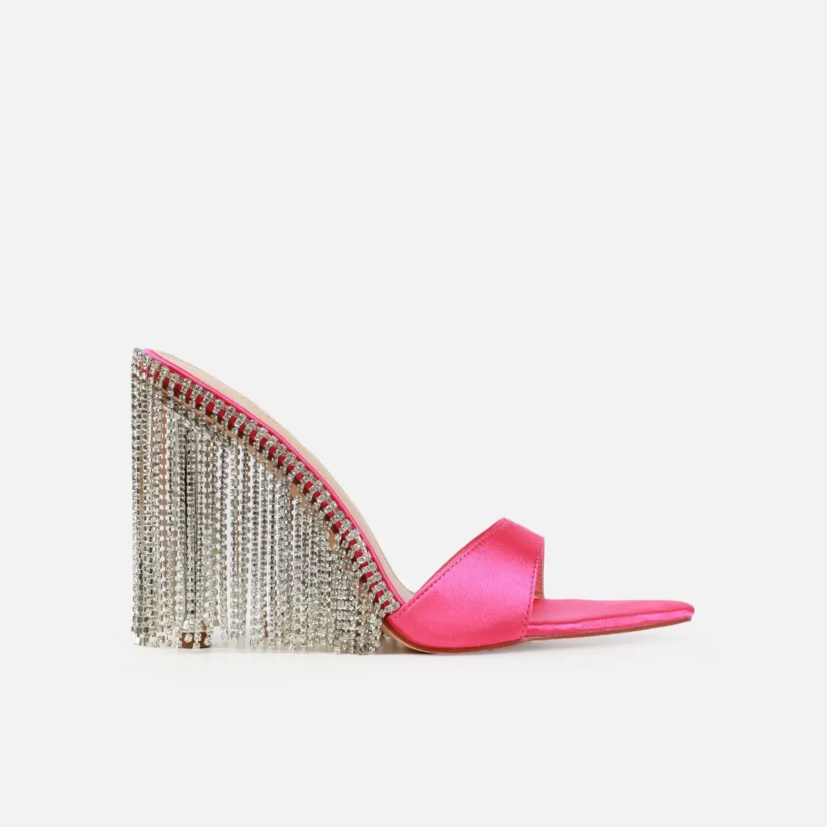 High Fashion Ladies Crystal Mules Pointed Toe Stiletto Heel Diamond ...