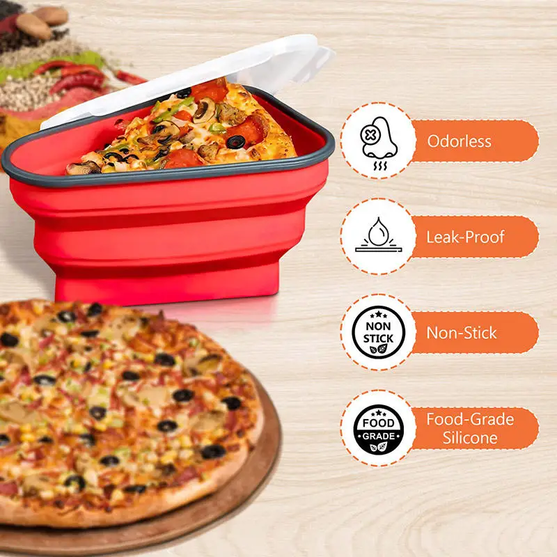 Collapsible Microwaveable Pizza Slice Keeper Box Pizza Slice Container ...