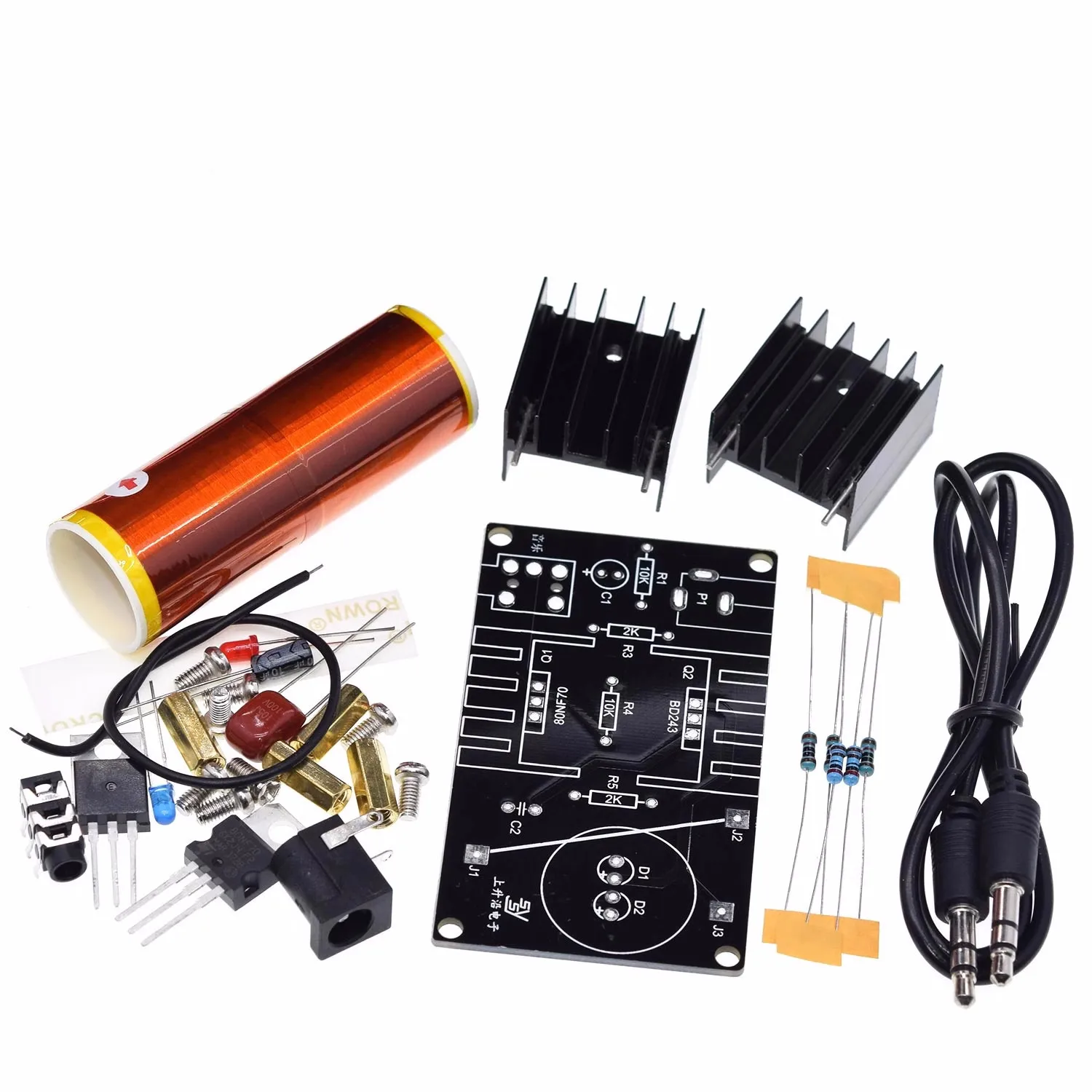 U47 Diy Electronic Tesla Coil Kit U47 Arc Insulated Lighting Finished ...