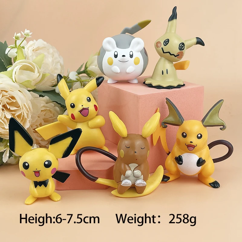 Pvc Pika-chu Collectible Model Toys Pokemoned Anime Figure Pikachus ...