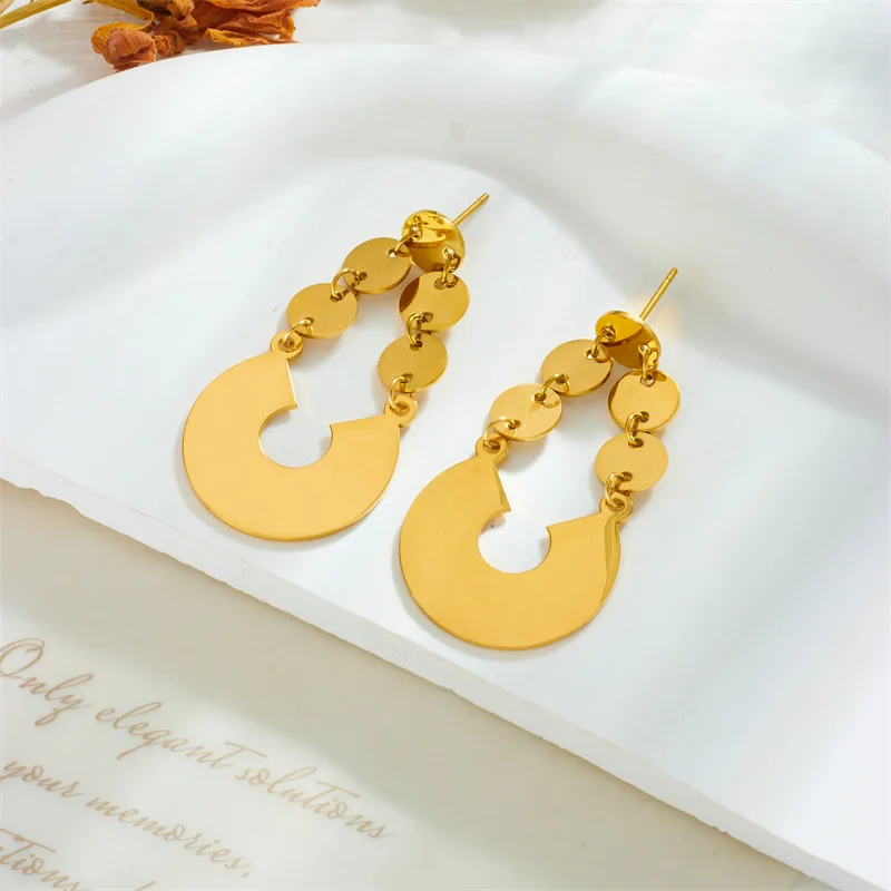 New Trend Non-Tarnish 18K Gold Plated Stainless Steel Multi-Layer Round ...