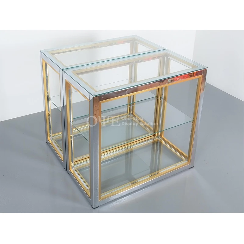 Custom Glass Display Cabinet Frame Aluminum Wall Display Stand Design ...
