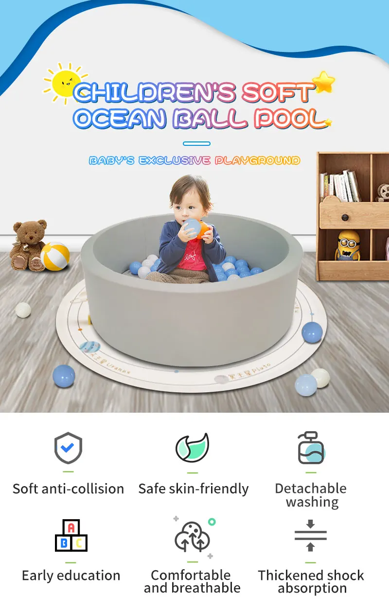 Baby Gift Indoor Soft Foam Ball Pool Soft Round Play Foam Ball Pit For ...