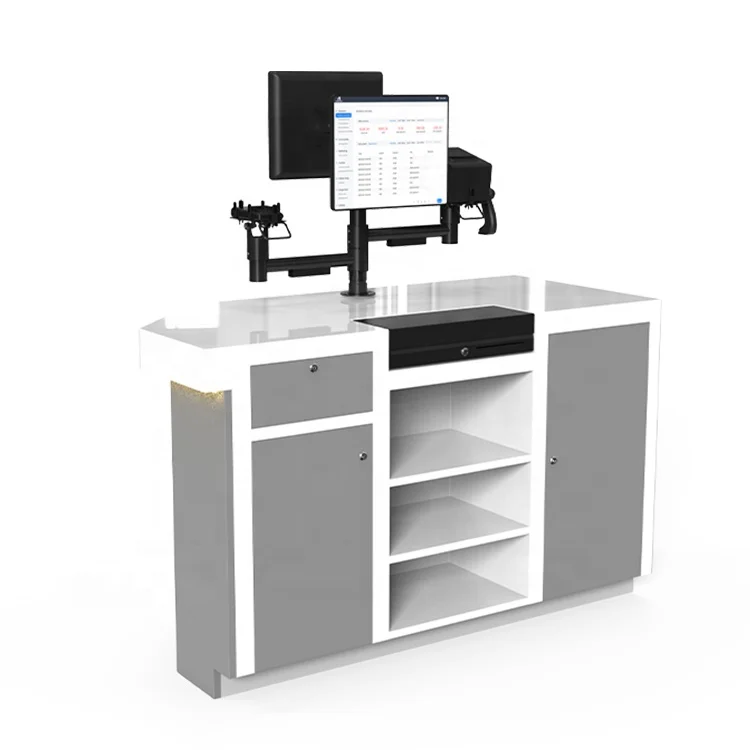 Dual screen stand countertop monitor stand pos mounting solution