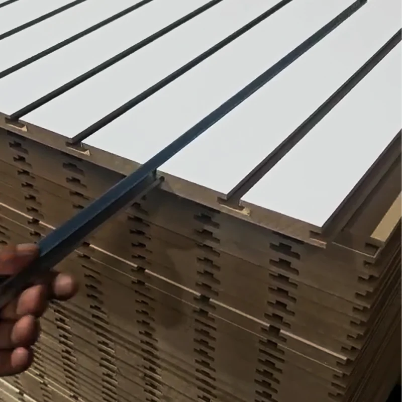 Wooden Slat Wall Panel Slatwall Panel PVC MDF Slot Board with 7 or 11 ...