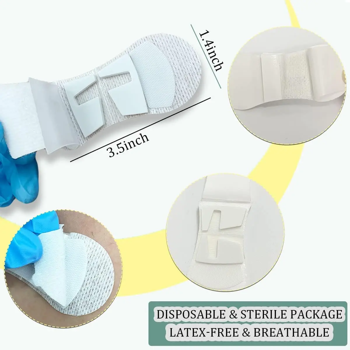 Sterile Adhesive Dressing for Fixing PICC Catheter EOS Disinfecting Type