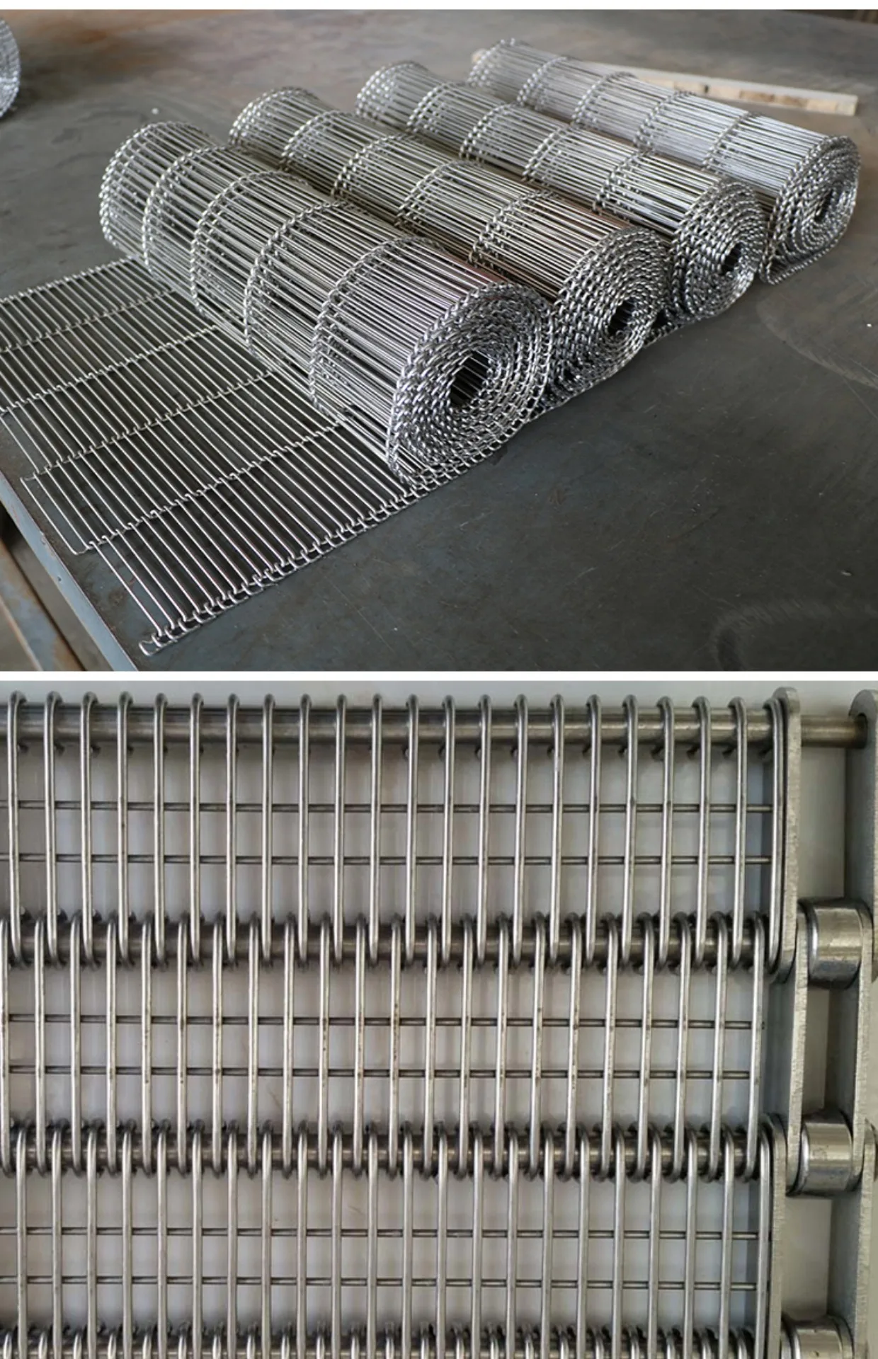 Food Grade Stainless Steel Wire Mesh Conveyor Belts Chain Link Conveyor ...