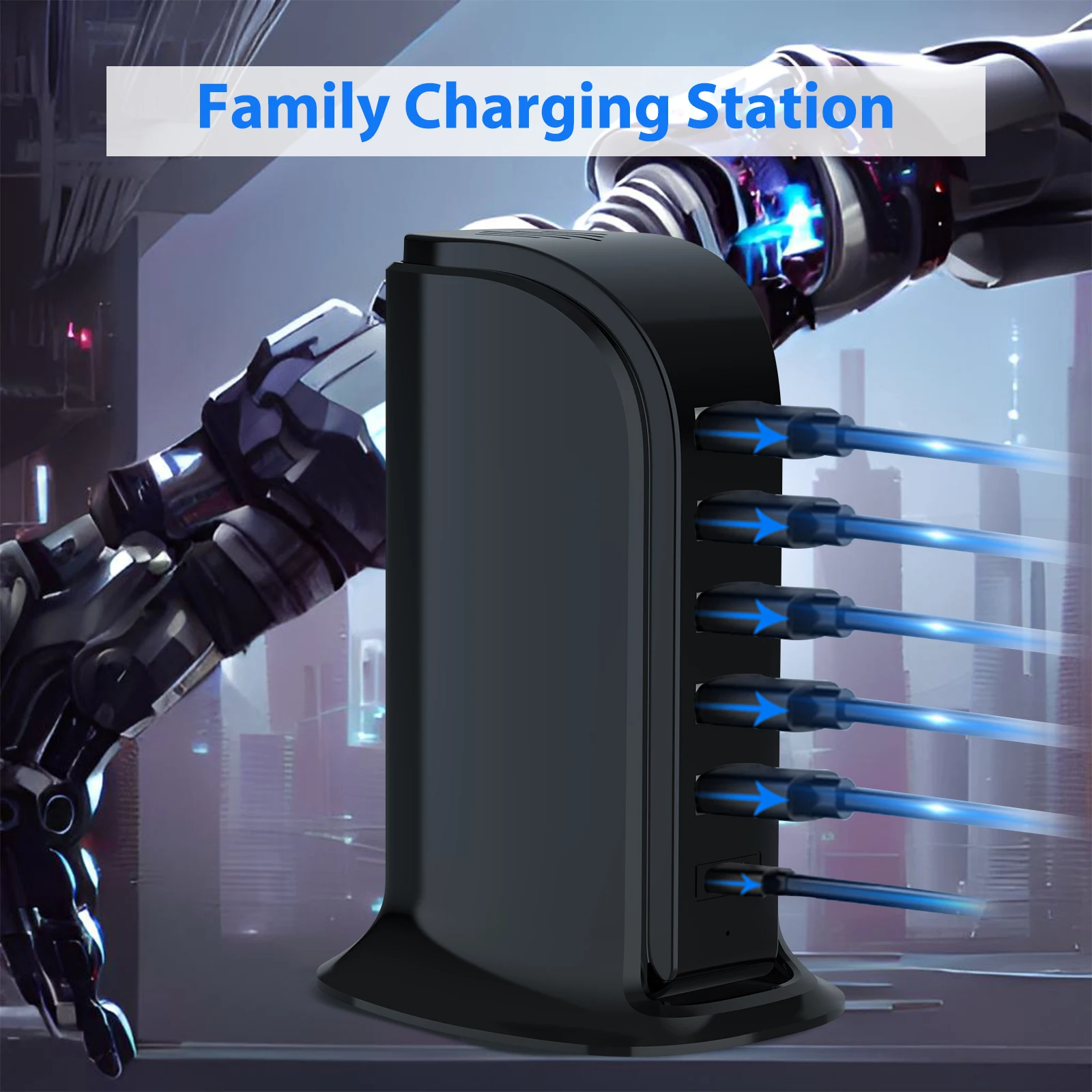 2024 New Sailboat Vertical Design 20W Multi Charger Station 6 in 1 USB ...