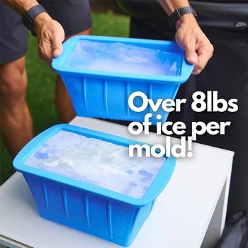 8lb Extra Large Ice Cube Molds Food-grade Silicone Large Ice Molds With ...