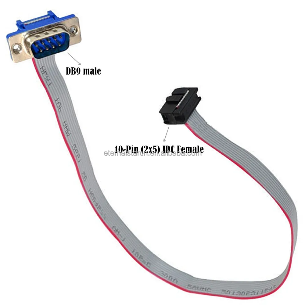 RS232 DB9 Male Serial Port Connector with Ribbon Cable - 50cm, 1m, 2m ...