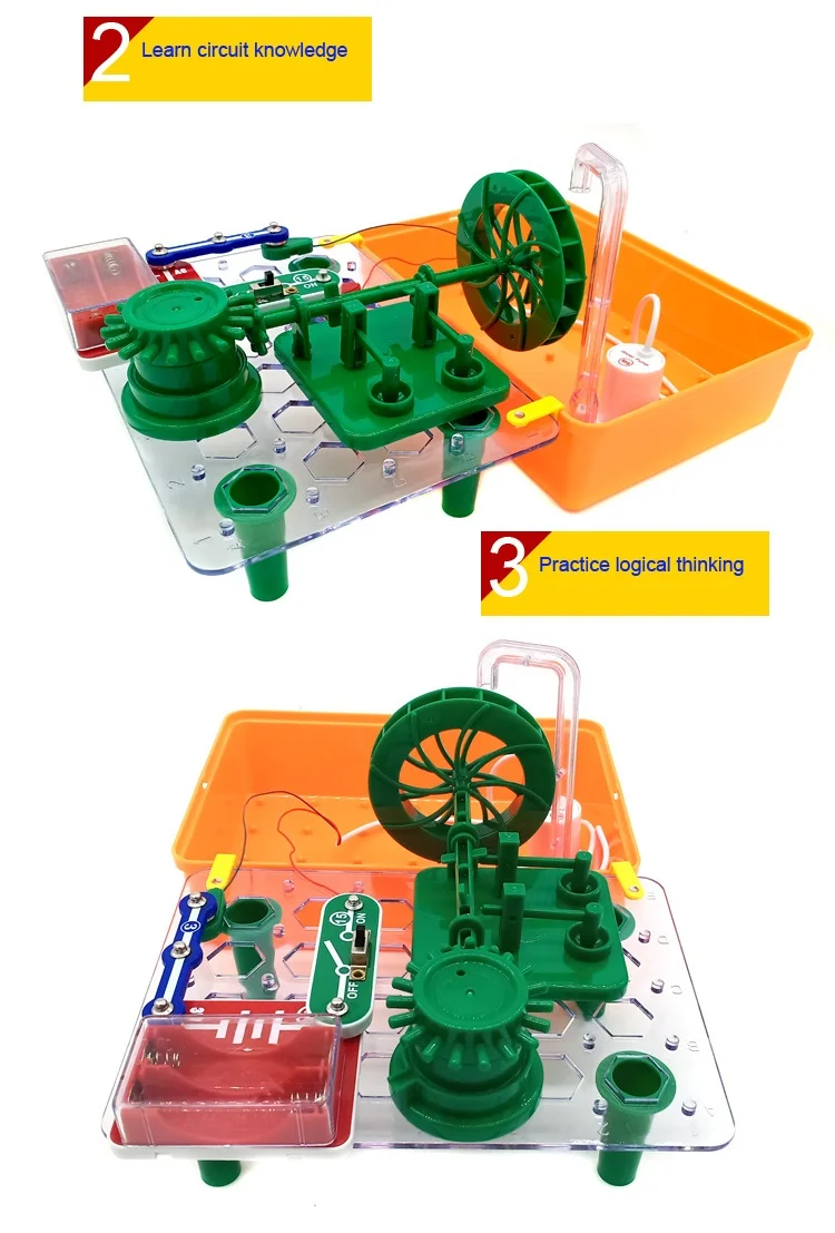 DIY Stone Mill Waterwheel - Electric Circuit Game for Kids
